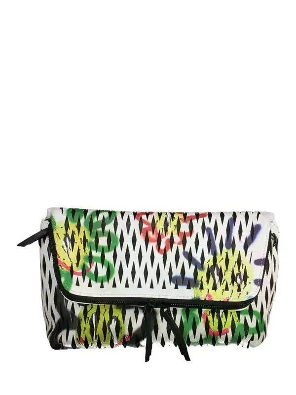 Desigual Graffiti-print Cut-out Crossbody Bag - White