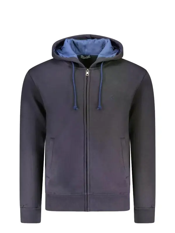 COVERI MOVING Zip-up Drawstring Hoodie - Blue