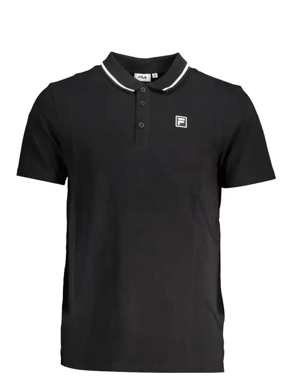 FILA Logo-patch Tipped Polo Shirt - Black