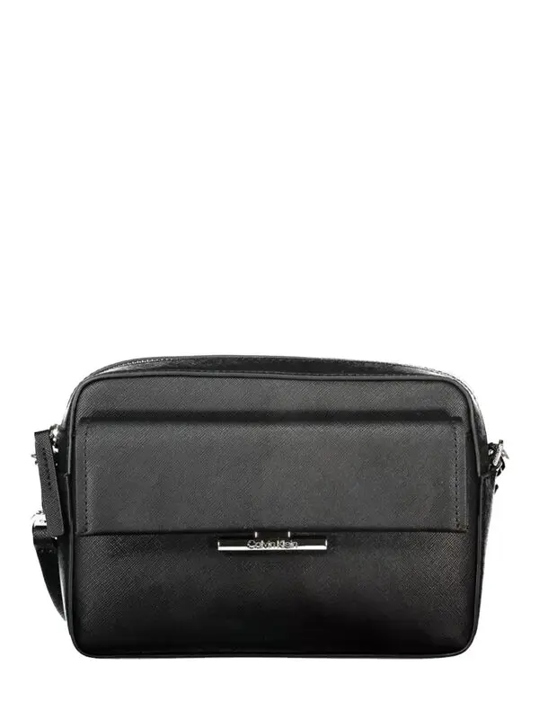 Calvin Klein Monogram Leather Crossbody Bag - Black