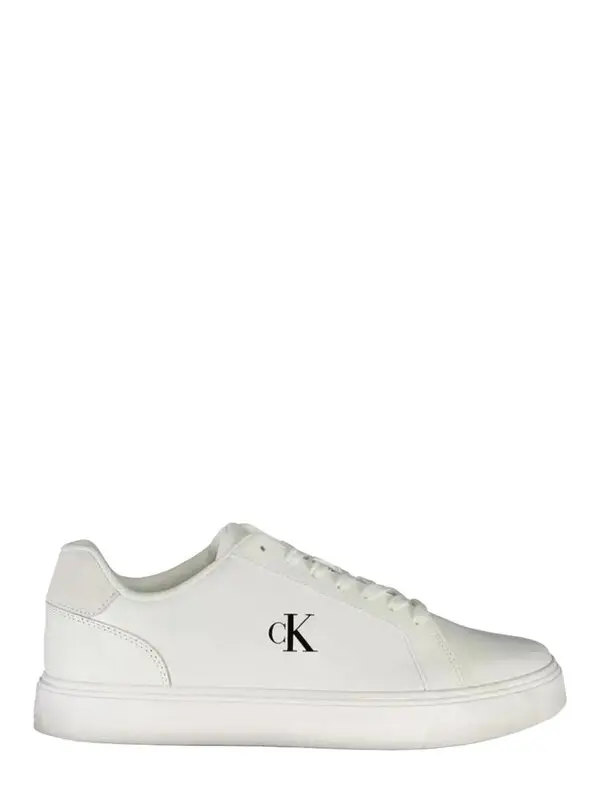 Calvin Klein Logo-print Leather Sneakers - White