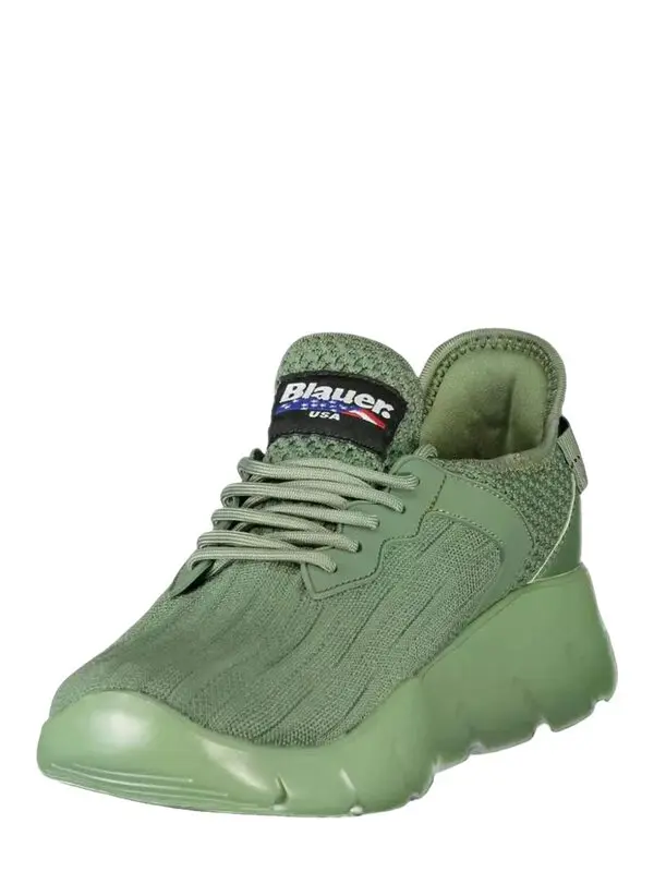 BLAUER. Knitted Lace-up Sneakers - Green
