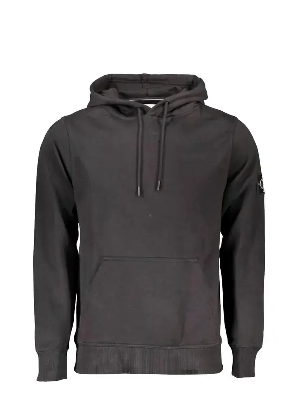 Calvin Klein Cotton Hoodie With Logo Patch - Grey