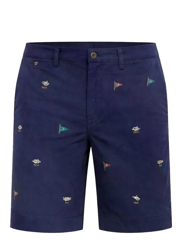 Polo Ralph Lauren Embroidered Cotton Shorts - Blue