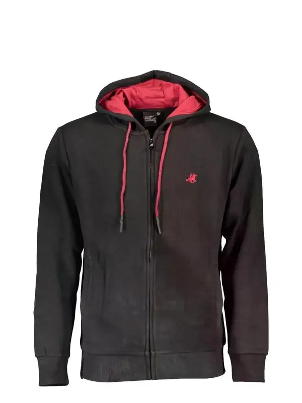U.S. Grand Logo-embroidered Zip-up Hoodie - Black