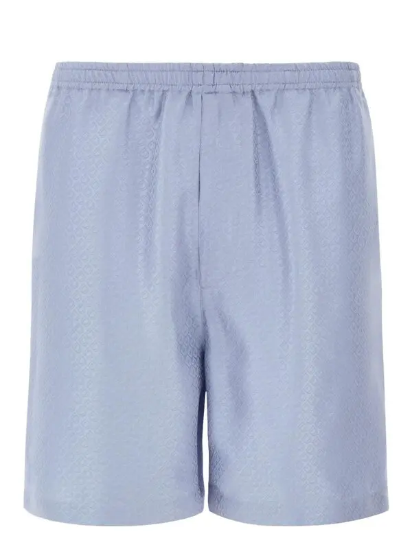FERRAGAMO Silk Bermuda Shorts - Blue
