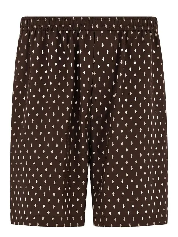 FERRAGAMO Silk Bermuda Shorts - Brown