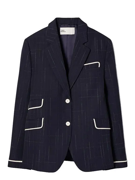 Tory Burch Buddy Wool Jacket - Dark Navy/copper