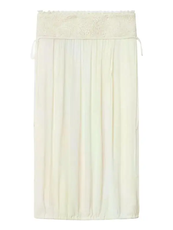 Isabel Marant Nilma Lace-trim Silk Skirt - Neutrals