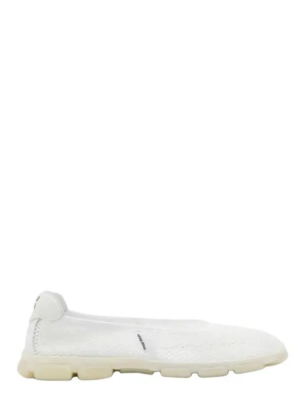 Miu Miu Mesh Ballerina Flats - White