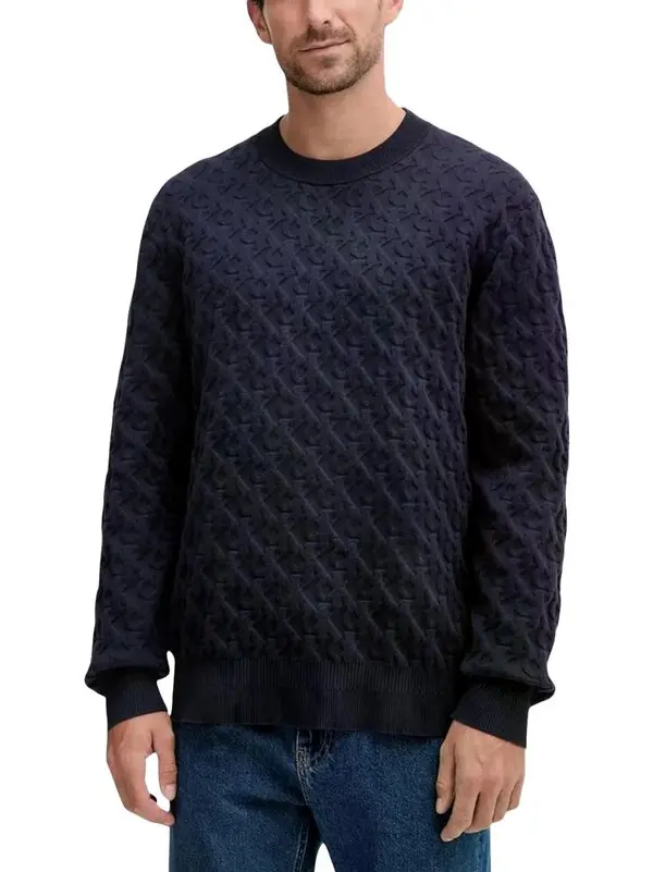 Calvin Klein Monogram-pattern Sweater - Blue