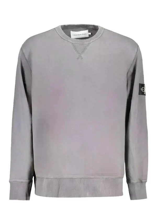 Calvin Klein Logo-patch Cotton Sweater - Grey