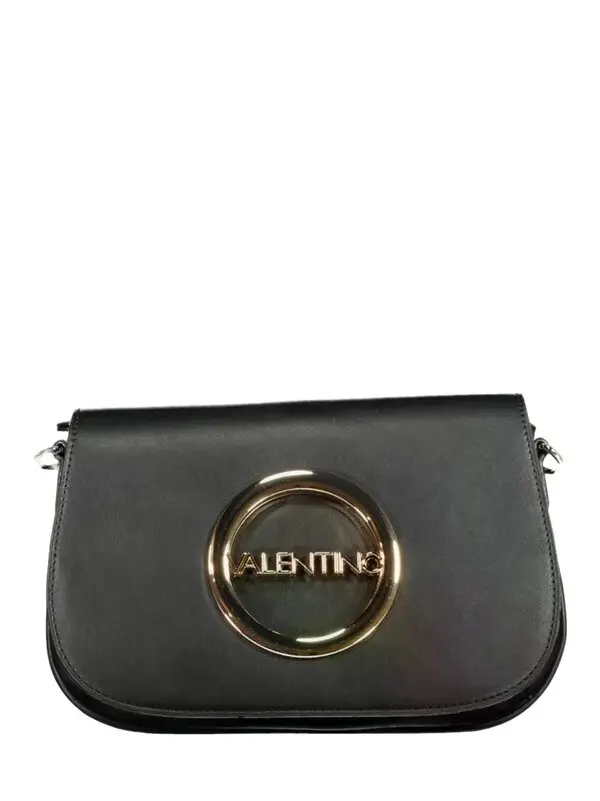 MARIO VALENTINO Logo-plaque Half-moon Tote Bag - Black