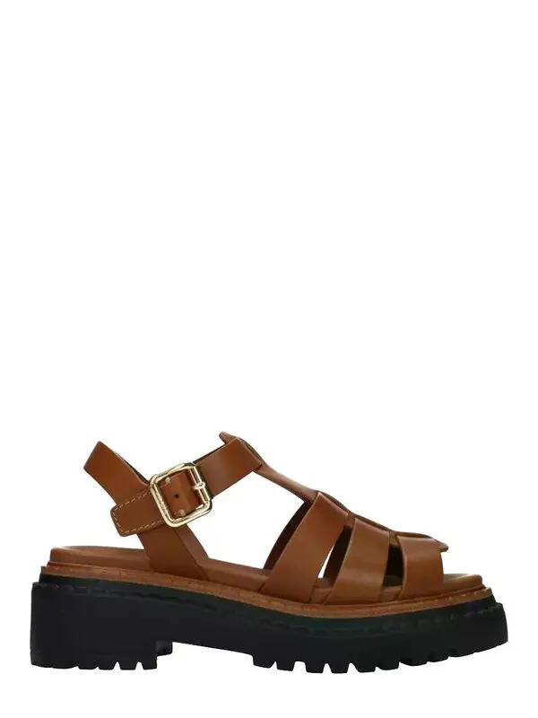 Prada Cage-strap Platform Sandals - Brown