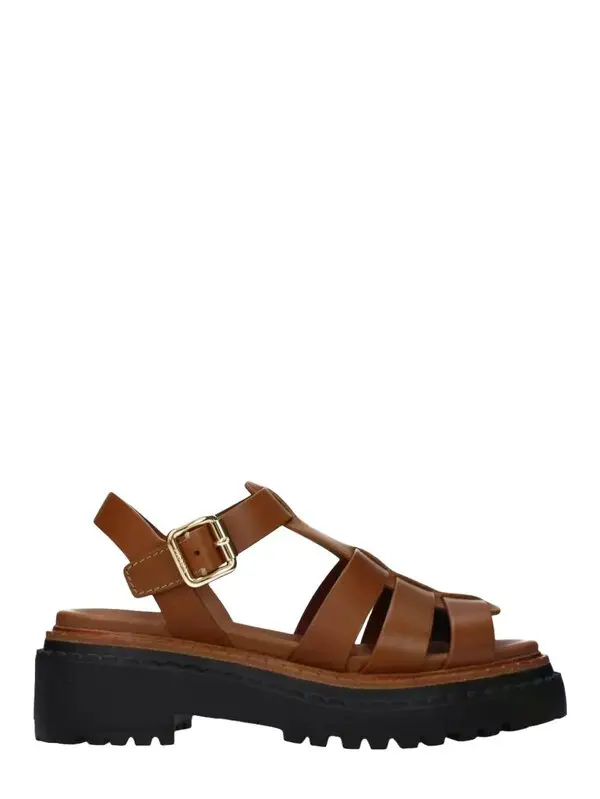 Prada Cage-strap Platform Sandals - Brown