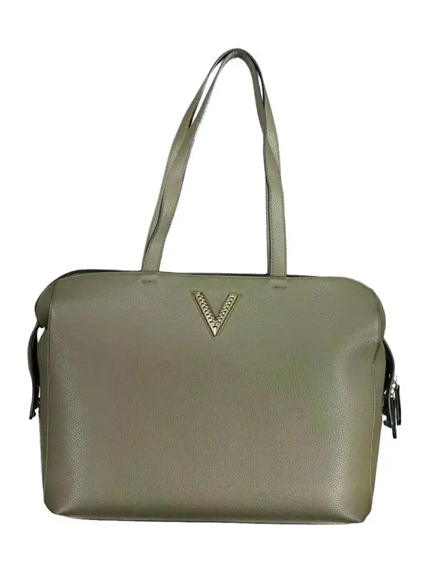 MARIO VALENTINO V Logo Pebbled Tote Bag - Green