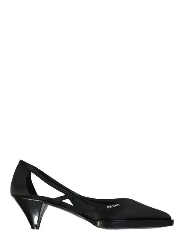 Prada Crossover-strap Pointed-toe Heeled Pumps - Black