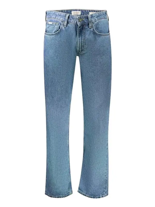 Guess Logo-patch Straight-leg Jeans - Blue