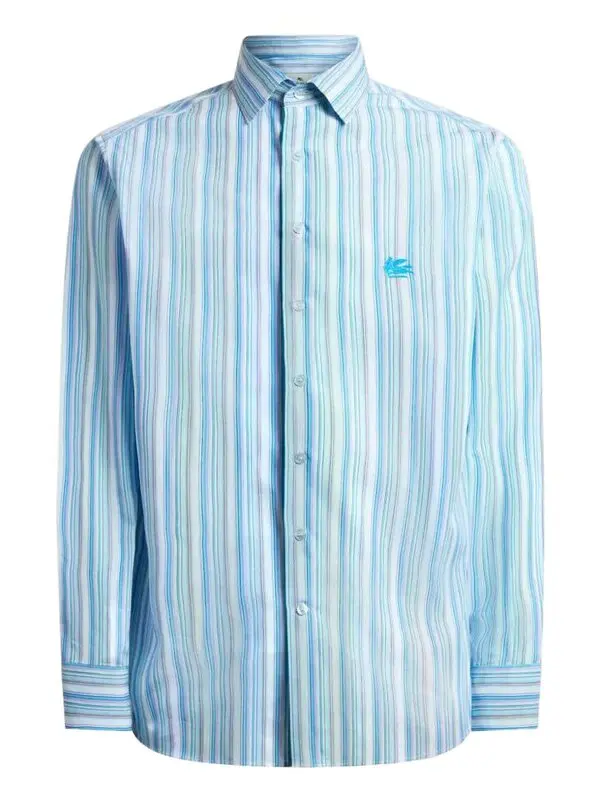Etro Striped Cotton Shirt - Blue
