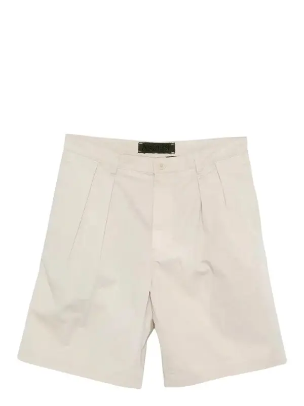 Aspesi Pleated Cotton Shorts - Neutrals