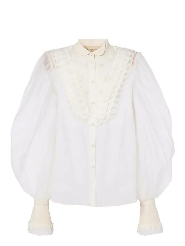 Valentino Garavani Sheer Silk Organza Blouse - White