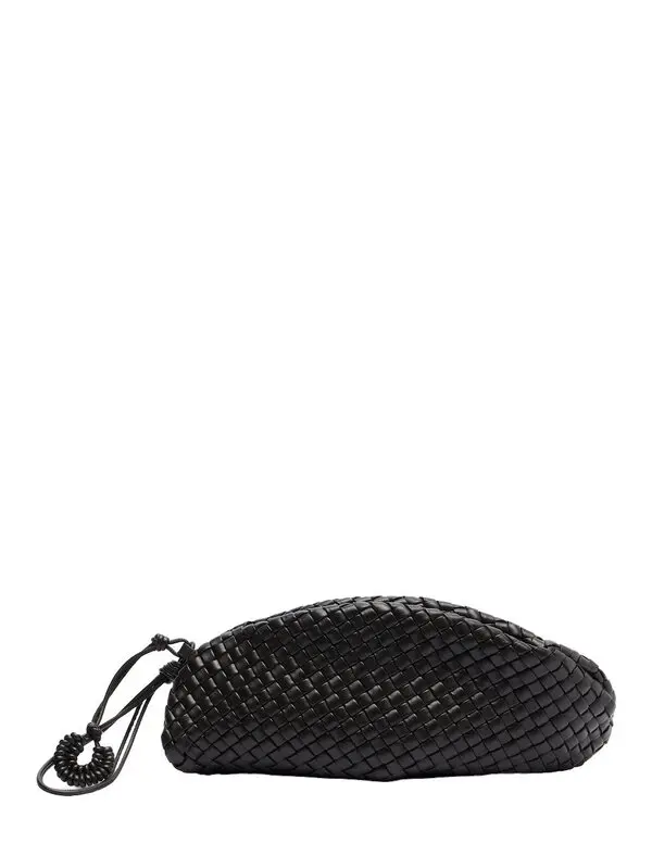 Bottega Veneta Onda Intrecciato Leather Clutch - Brown