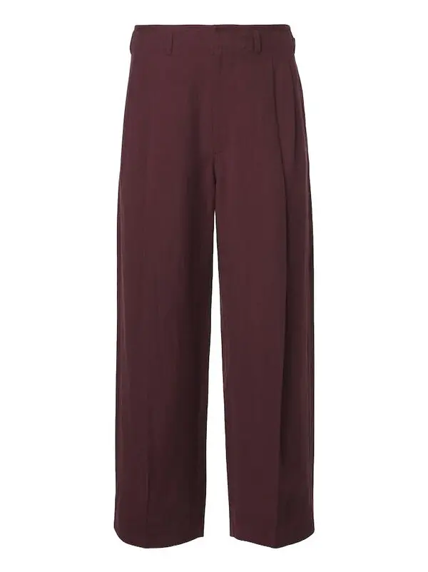 LEMAIRE Pleated Gabardine Wide-leg Pants - Burgundy