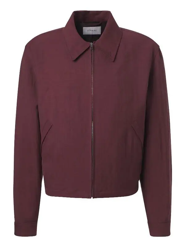 LEMAIRE Gabardine Blouson Jacket - Burgundy