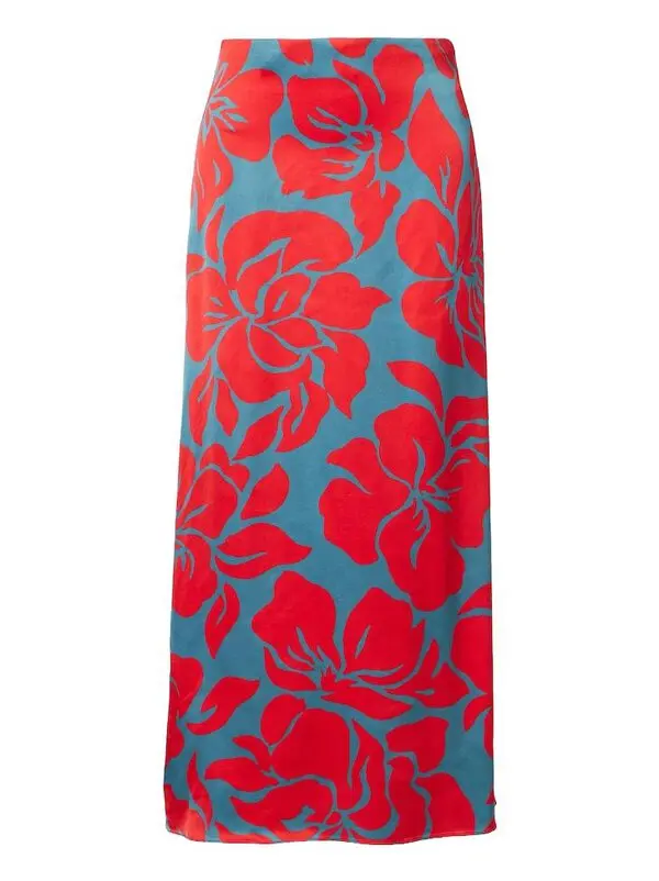 Dries Van Noten Floral Print Pencil Skirt - Red