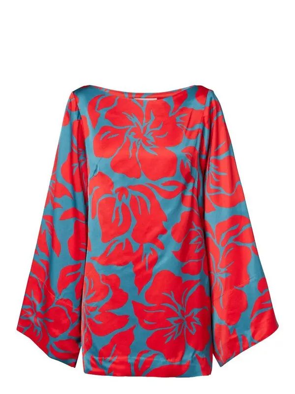 Dries Van Noten Charli Printed Satin Top - Red