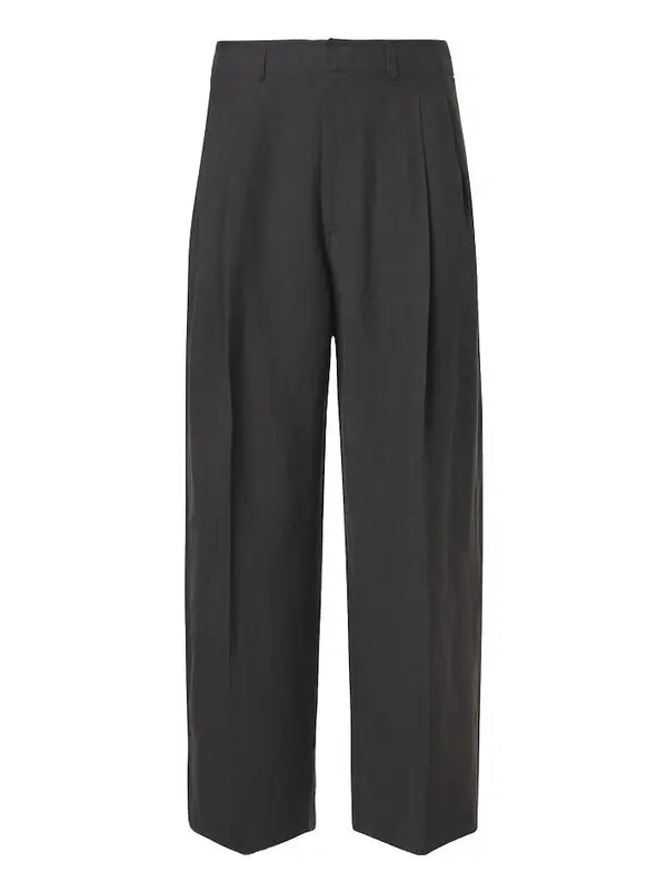 LEMAIRE Pleated Wide-leg Gabardine Pants - Grey
