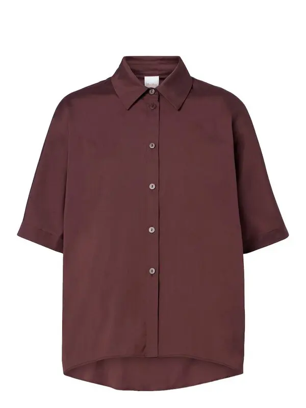 Max Mara Pittura Cotton-blend Shirt - Burgundy