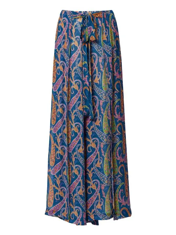 Etro Paisley Wide-leg Pants - Blue
