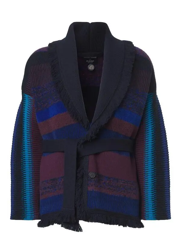 Giorgio Armani X Alanui Cashmere-blend Cardigan - Blue