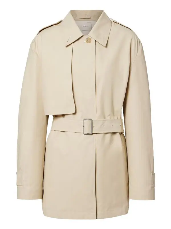 Vince Cotton-blend Cropped Trench Coat - Beige