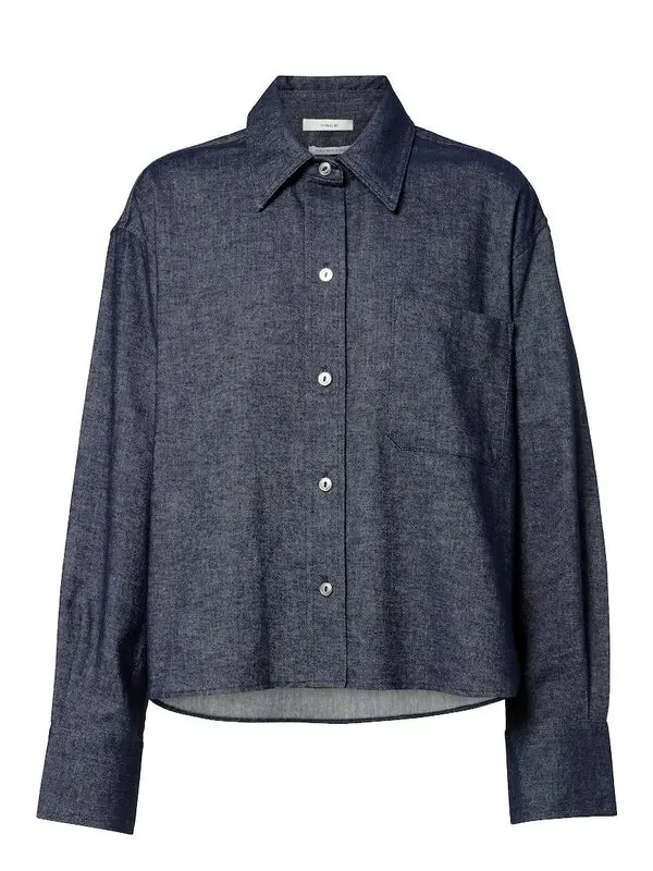 Vince Cotton And Linen Chambray Shirt - Blue