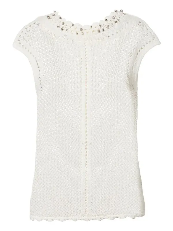 Isabel Marant Metorie Crochet Top - White