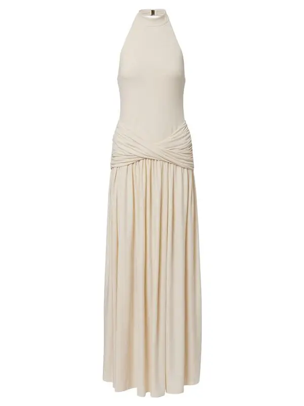 BANANHOT Zoya Halterneck Maxi Dress - Beige