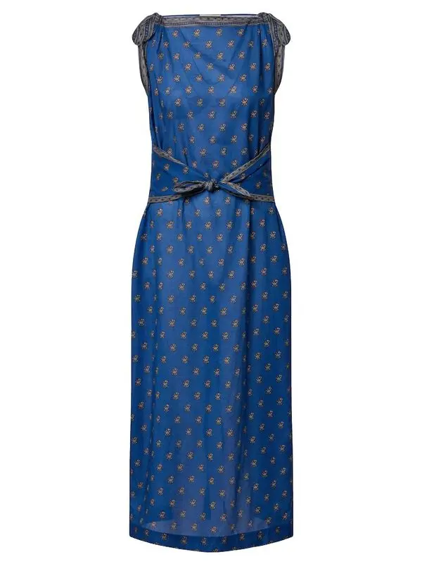 DÔEN Amorette Printed Midi Dress - Blue