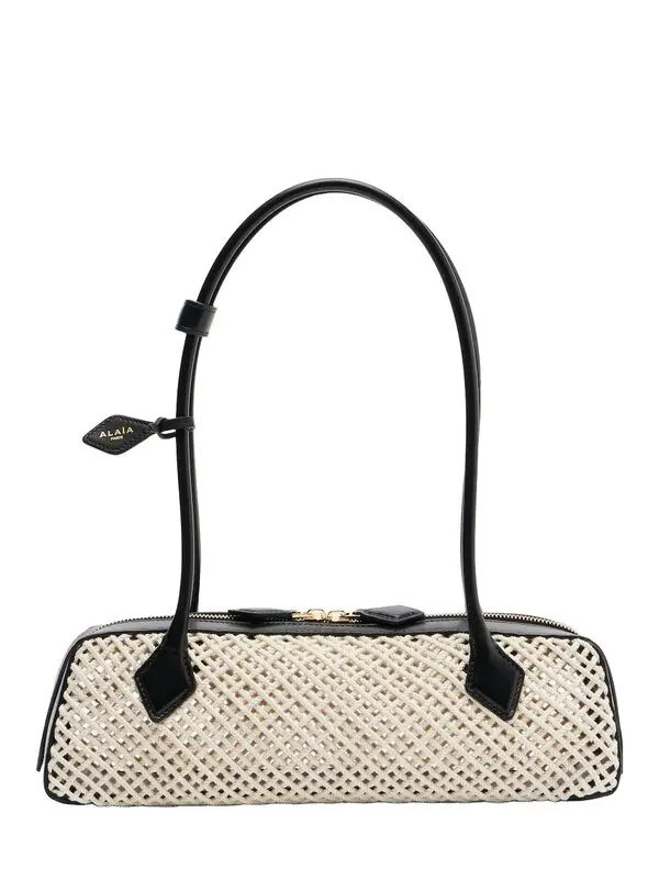 Alaïa Le Teckel Medium Woven Shoulder Bag - Beige
