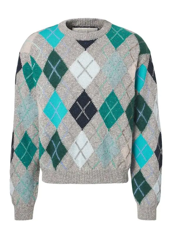 ERL Argyle Wool And Cotton-blend Sweater - Multicoloured