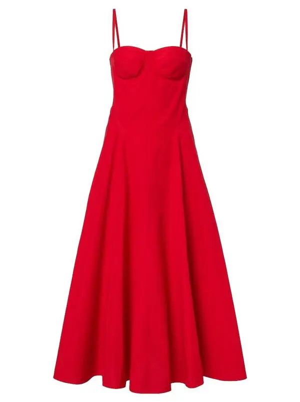 Ralph Lauren Marigot Cotton-blend Midi Dress - Red
