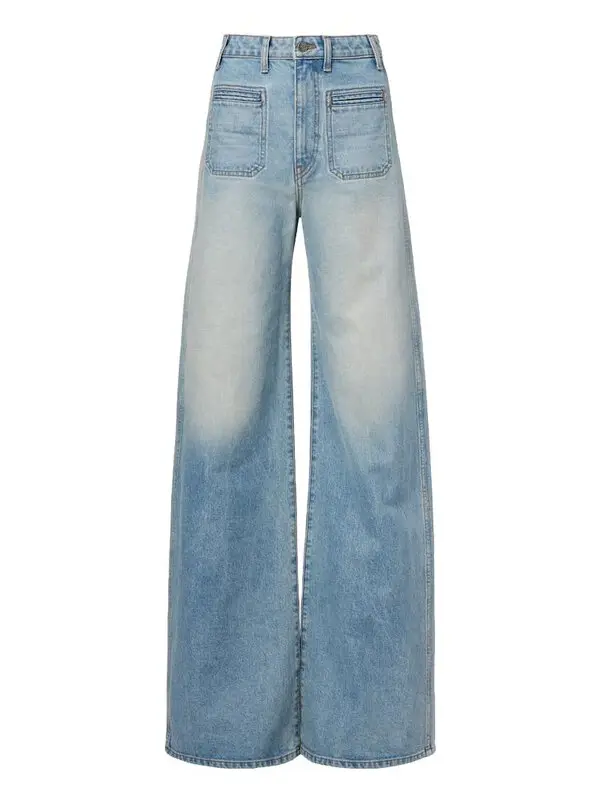 Khaite Delmonico Straight Cotton Pants - Blue