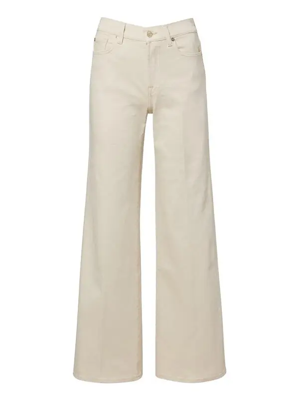 7 For All Mankind Lotta Tailorless Wide-leg Jeans - Beige