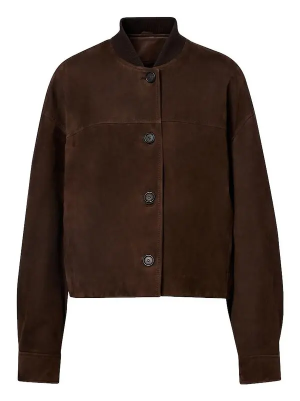 Brunello Cucinelli Cropped Suede Jacket - Brown