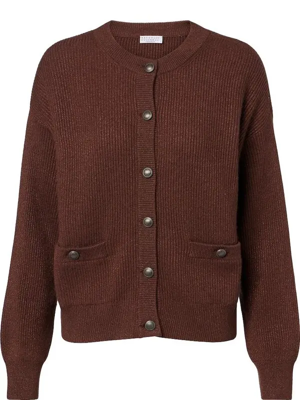 Brunello Cucinelli Cashmere-blend Cardigan - Brown