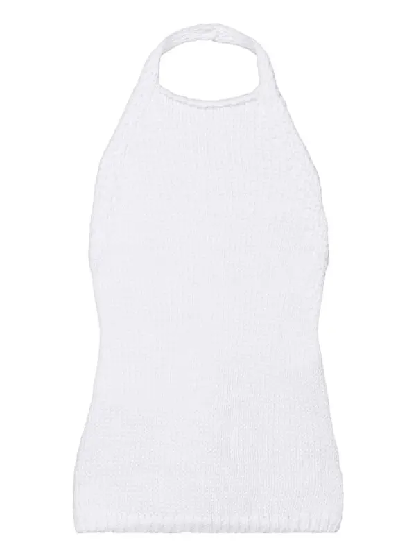 RÓHE Knitted Halterneck Top - White