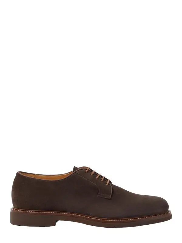 Brunello Cucinelli Suede Derby Shoes - Brown
