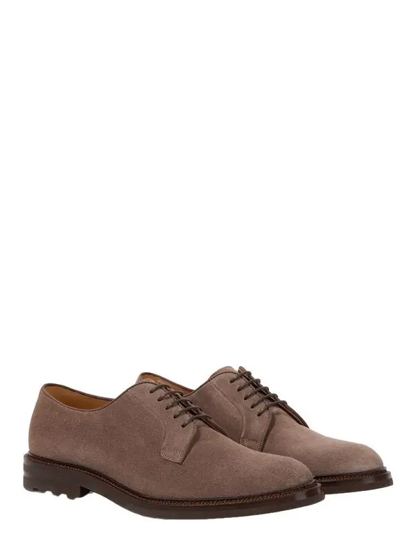 Brunello Cucinelli Suede Derby Shoes - Grey