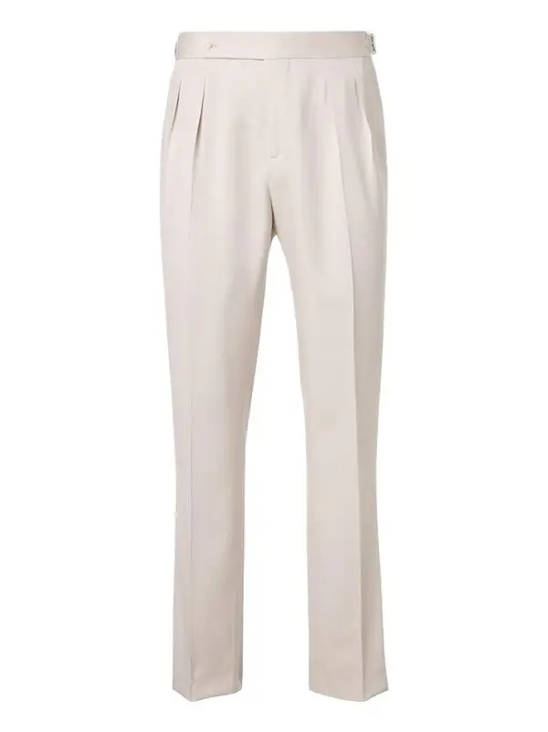 Brunello Cucinelli Silk Straight Pants - White